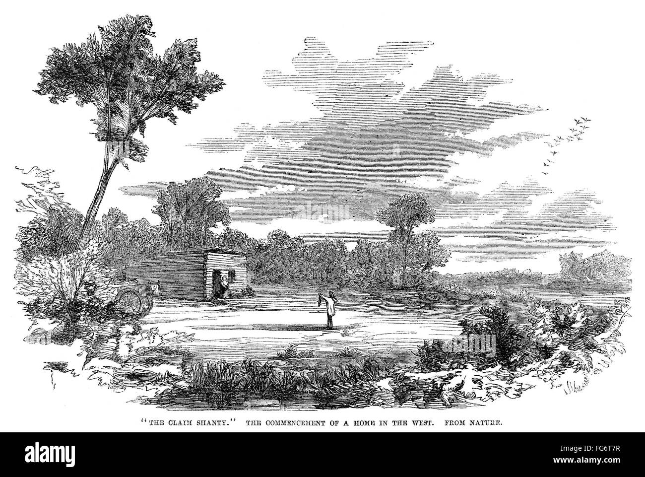 MINNESOTA TERRITORY, 1857. /n'"The Claim Shanty." The Commencement of a ...