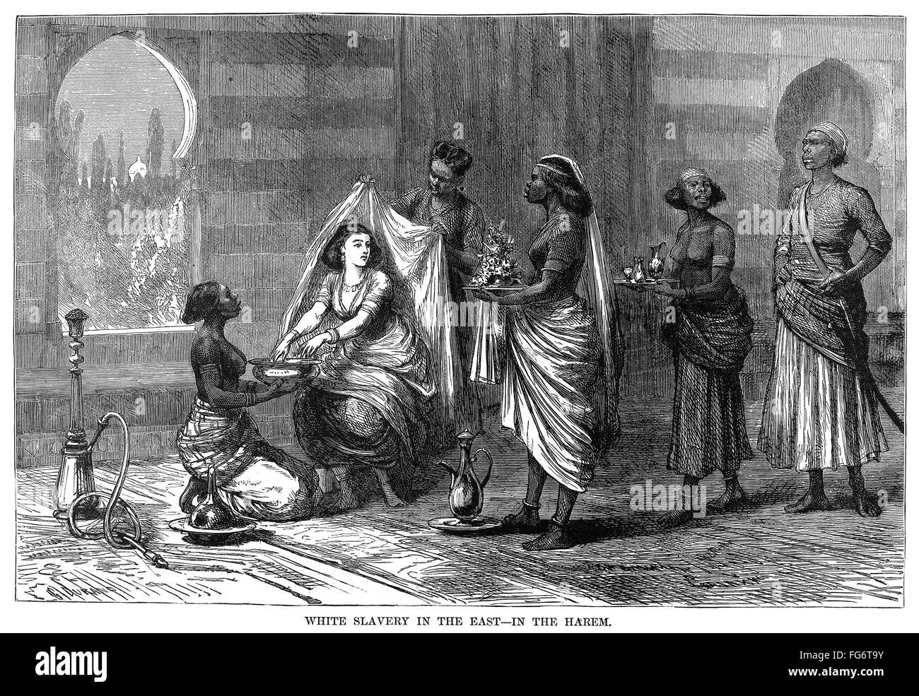 HAREM: SLAVE, 1875. /nA new slave is adorned by other members of a ...