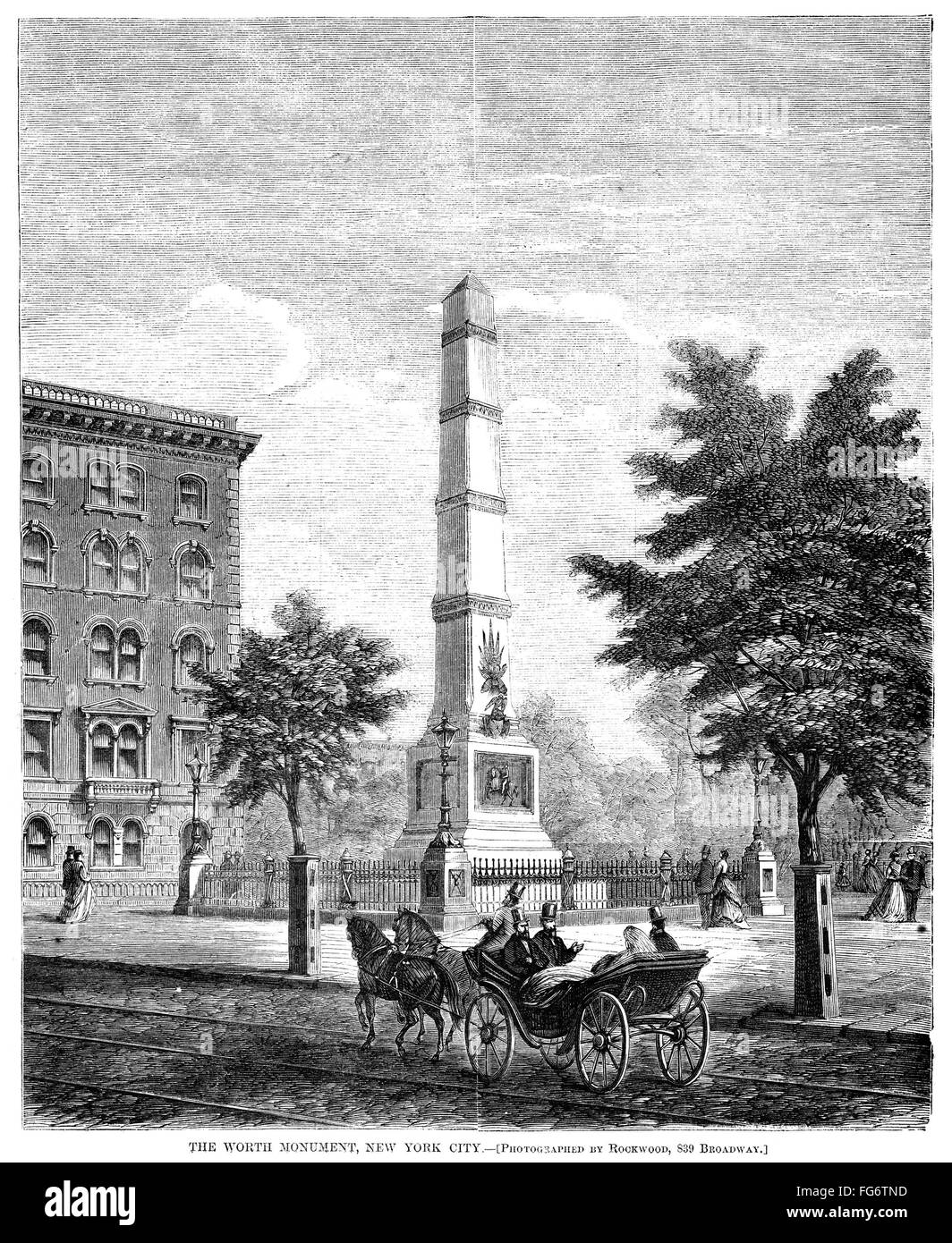 NEW YORK: WORTH SQUARE. /nA monument in memory of Mexican War General ...