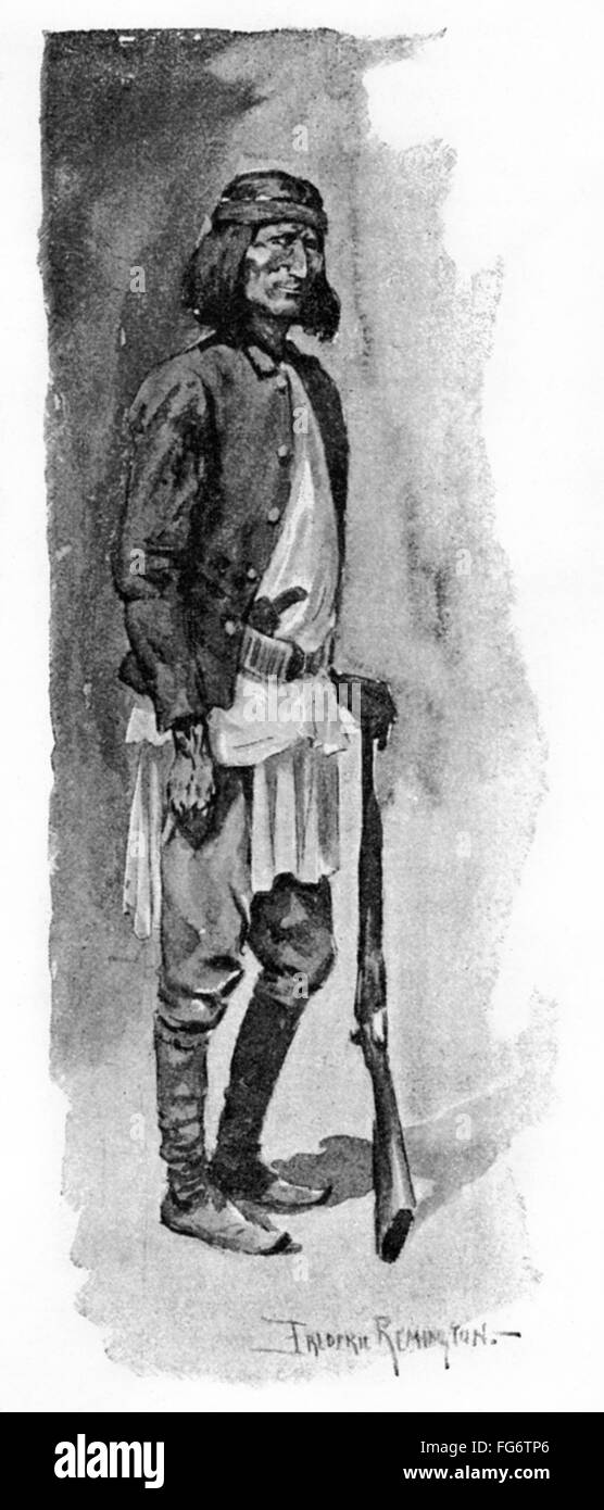 REMINGTON: SCOUT, 1890. /n'An Apache Scout.' Painting by Frederic ...