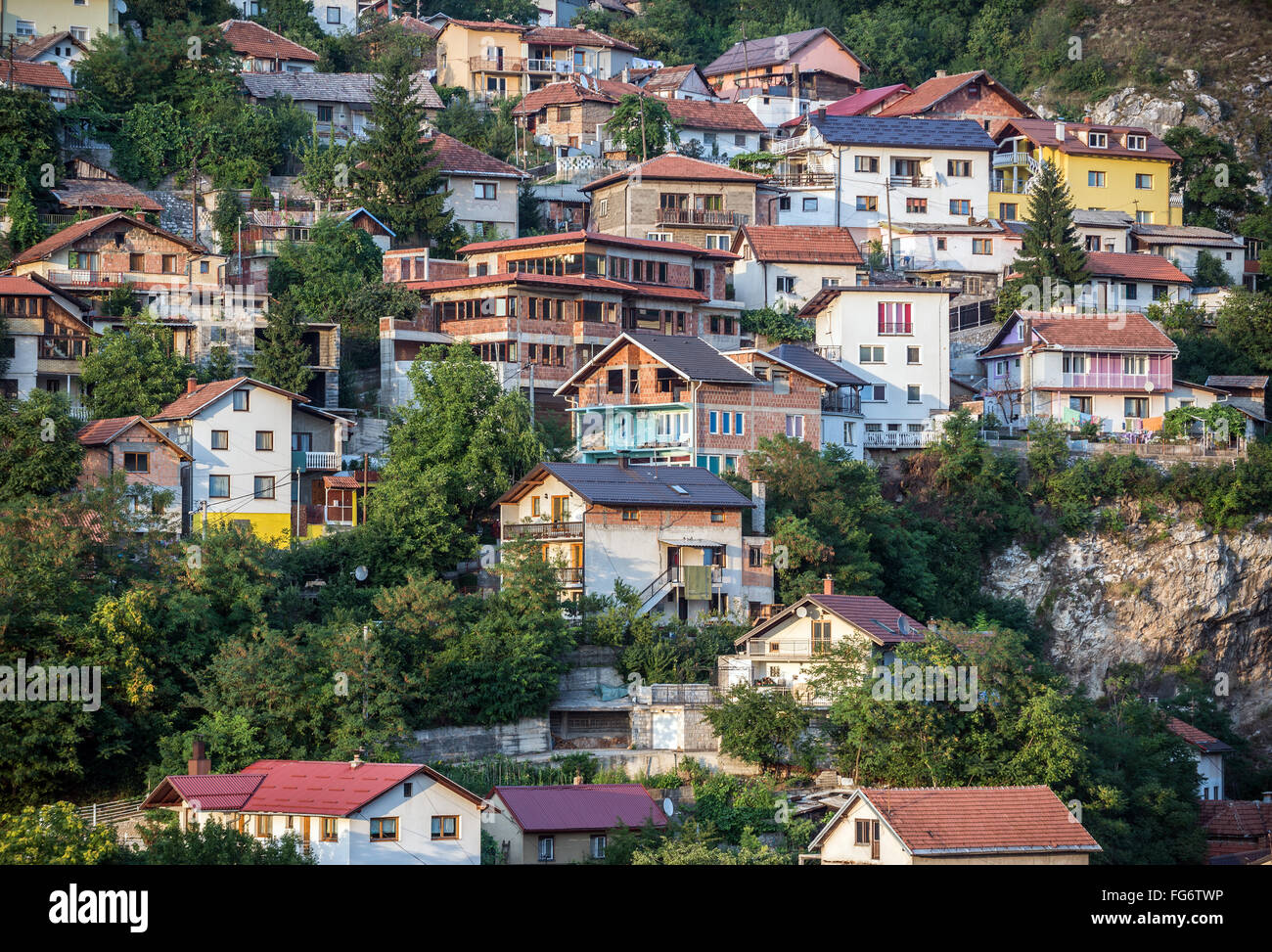 Houses in the Vratnik district in Sarajevo, Bosnia and Herzegovina ...