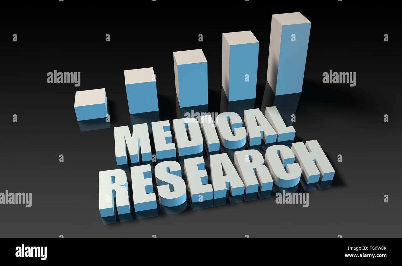 Medical research graph chart in 3d on blue and black Stock Photo - Alamy