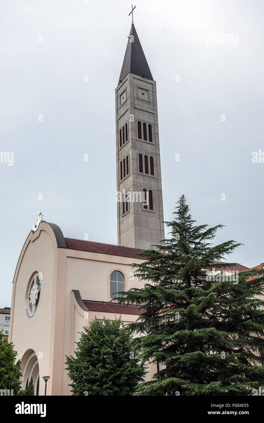 Saint Peter and Paul Franciscan Church and bell tower in Mostar city ...