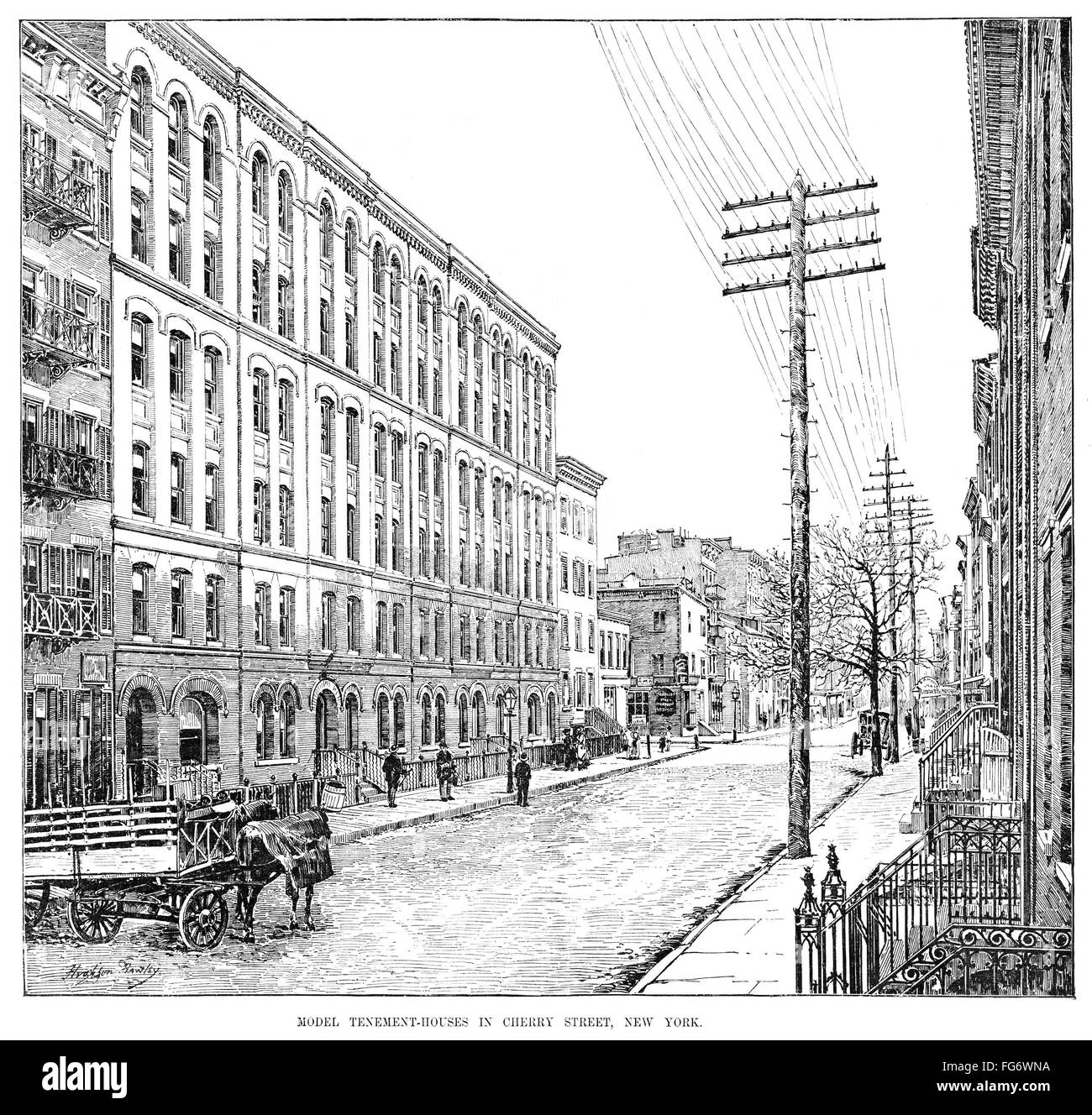 NEW YORK: TENEMENTS, 1888. /nModel tenement houses on Cherry Street in ...