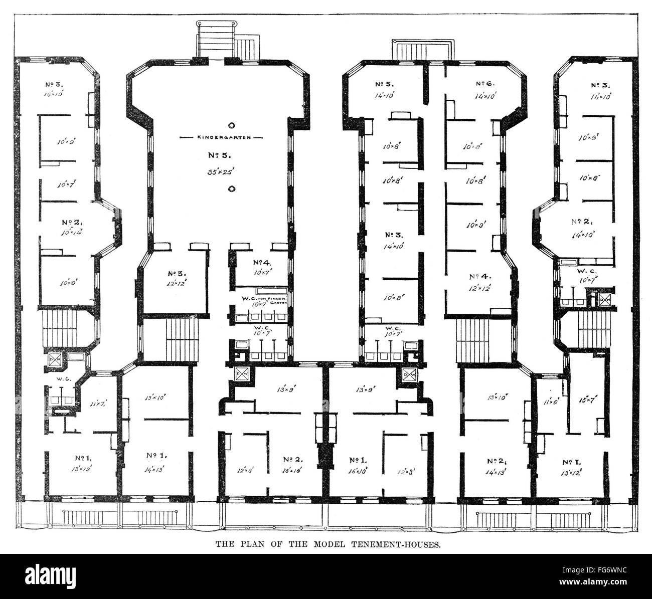 NEW YORK: MODEL TENEMENT. /nFloor plan of the model tenement houses in ...