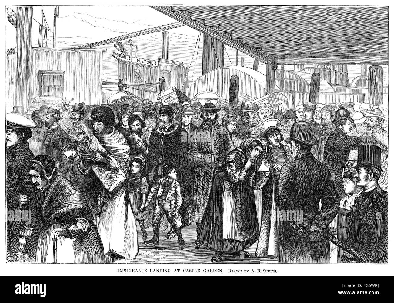 NEW YORK: IMMIGRANTS, 1880. /nEuropean immigrants arriving at Castle ...