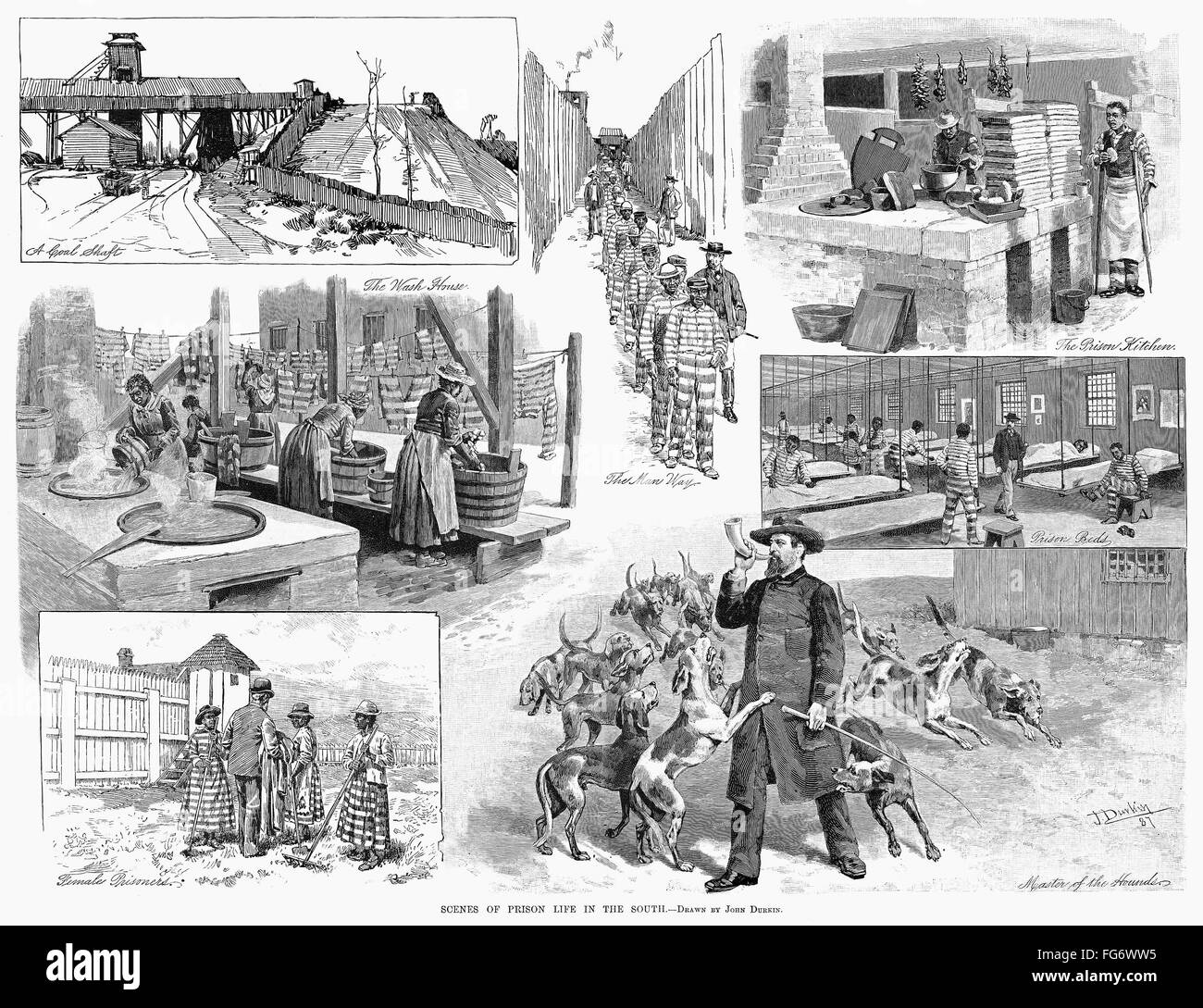 SOUTH: PRISON, 1890. /nScenes in a prison in the South for African ...
