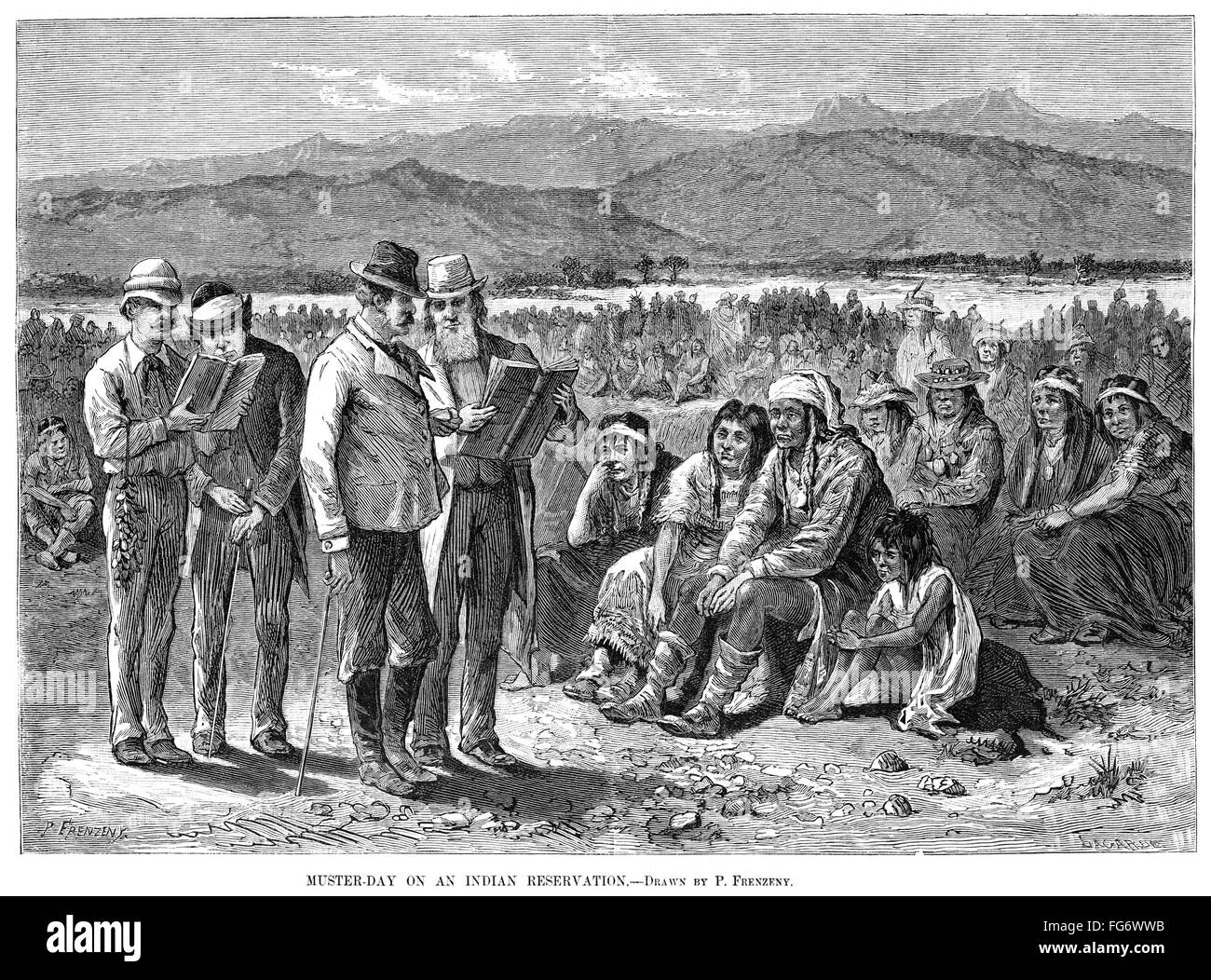 NATIVE AMERICAN RESERVATION. 'Muster-Day on an Indian Reservation ...