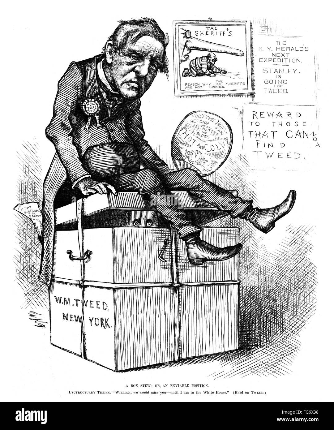 NAST: TILDEN CARTOON, 1876. /n'A Box Stew; or, an Enviable Position ...