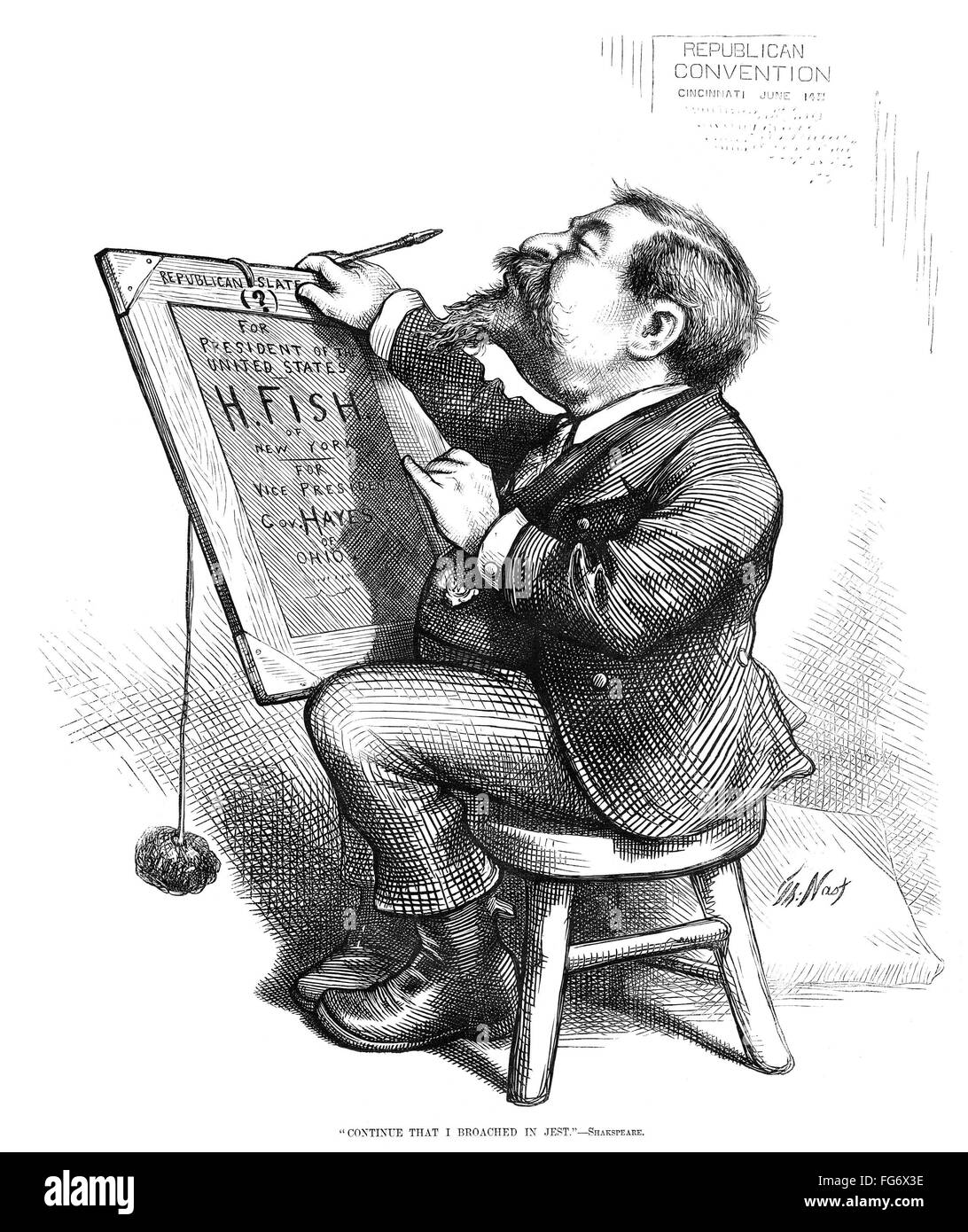THOMAS NAST (1840-1902). /nAmerican cartoonist. '"Continue that I ...