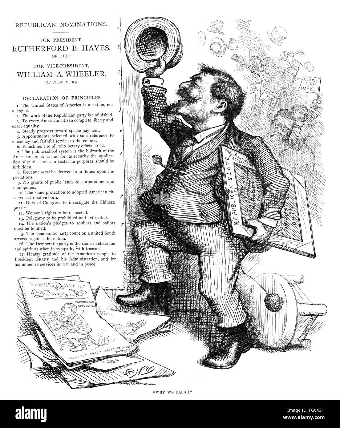 THOMAS NAST (1840-1902). /nAmerican cartoonist. 'Why We Laugh.' Cartoon ...