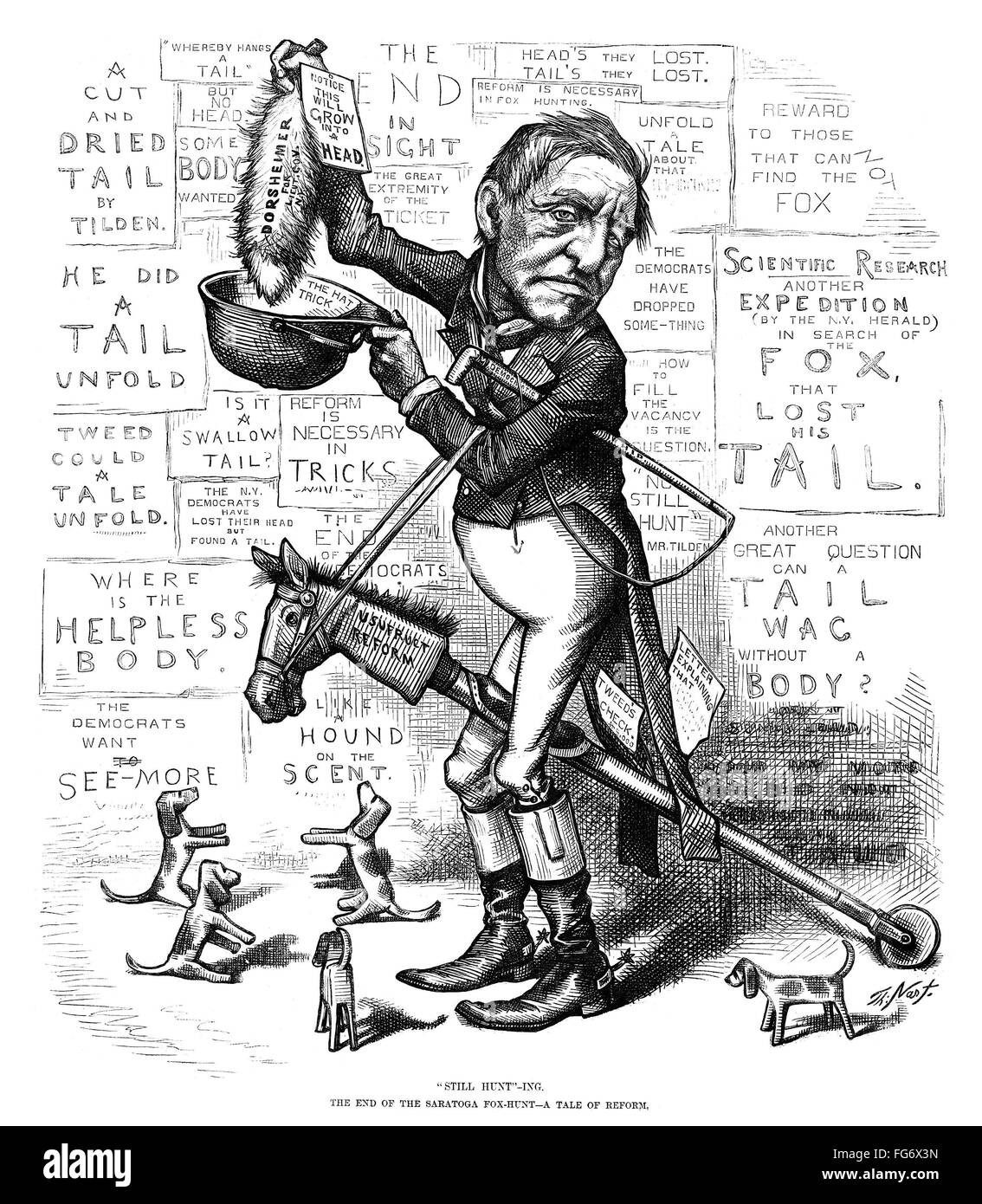 NAST: TILDEN CARTOON, 1876. /n'"Still Hunt"-ing. The End of the ...