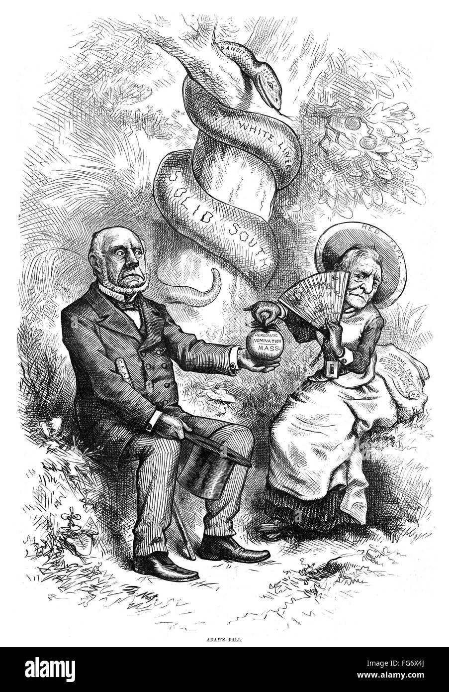 NAST: ELECTION, 1876. /n'Adam's Fall.' Cartoon by Thomas Nast, 1876 ...