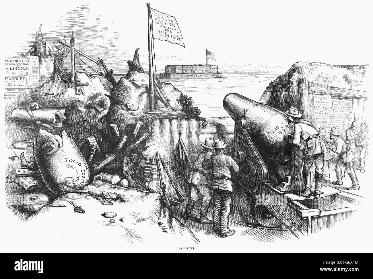 NAST: ELECTION, 1876. /n'Don't!' Cartoon by Thomas Nast, 1876 ...