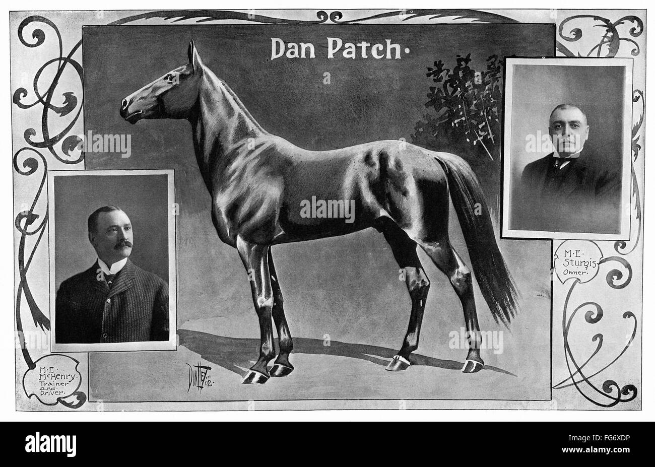 DAN PATCH (1896-1916). /nPacer racehorse. Illustration with portraits ...