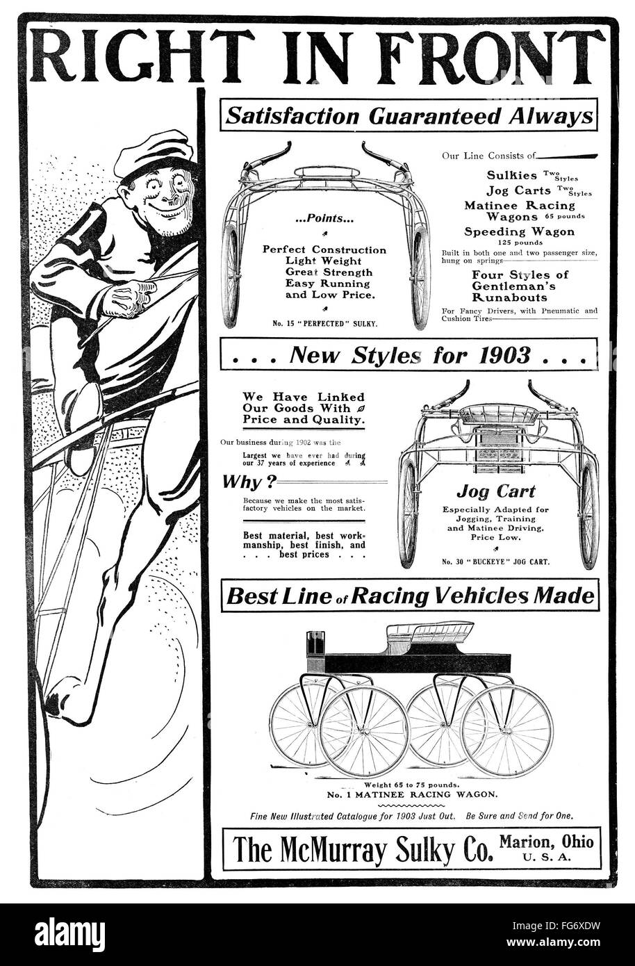 AD: HORSE-RACING VEHICLES. /nAmerican magazine advertisement for horse ...