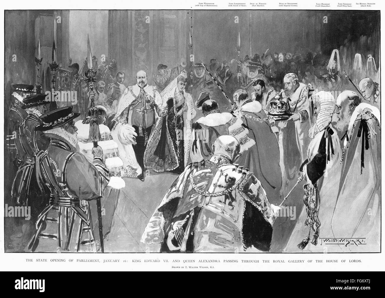 OPENING OF PARLIAMENT, 1902. /nKing Edward VII and Queen Alexandra ...
