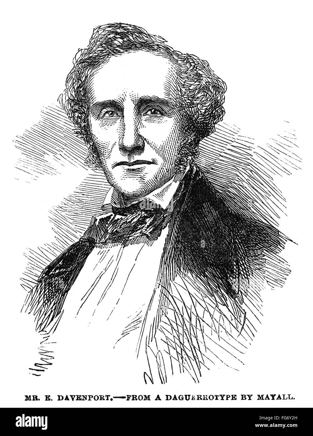 EDWARD LOOMIS DAVENPORT /n(1816-1877). American actor. Wood engraving ...