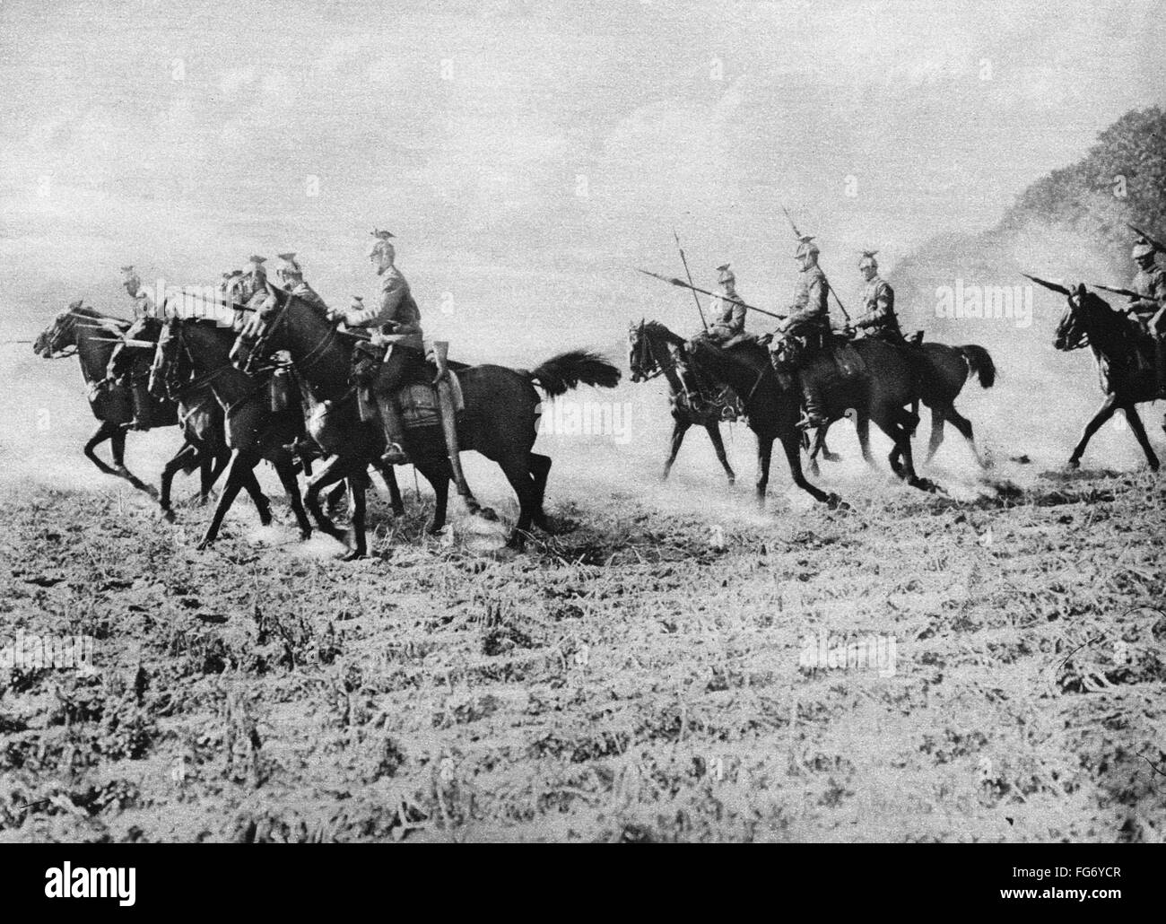 WWI: UHLANS, c1914. /nUhlans of the German army advancing before the ...