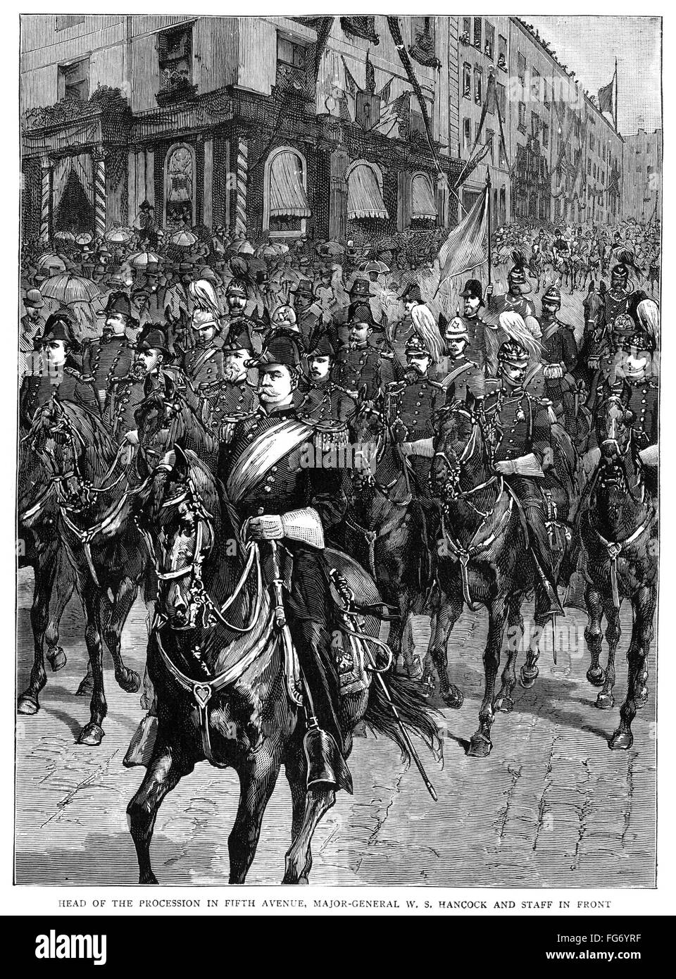 GRANT: FUNERAL, 1885. /nHead of the procession led by Major-General ...