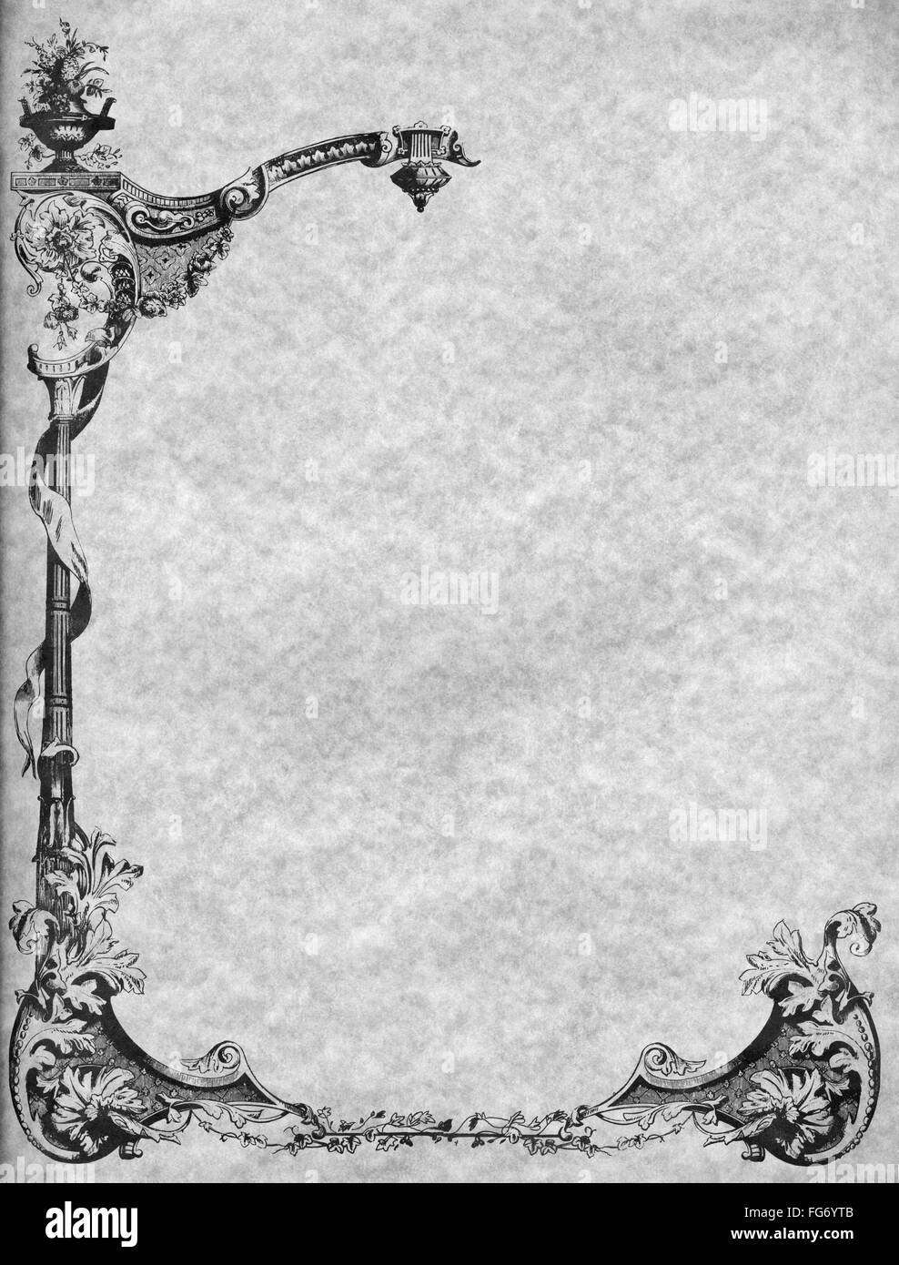 DECORATIVE BORDER. /nEngraved decorative border, 19th century Stock ...