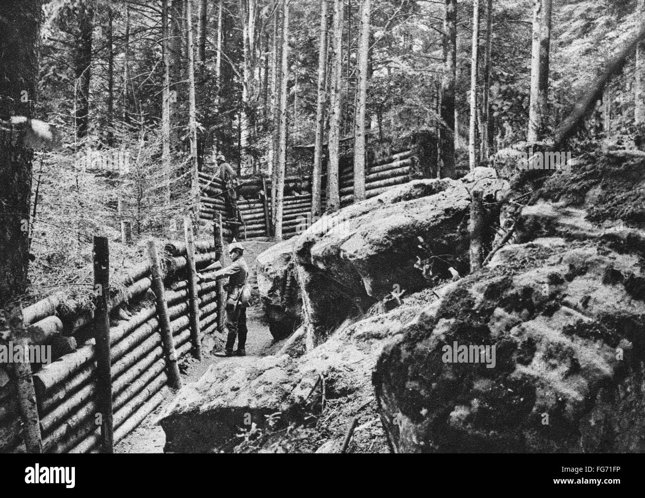 WORLD WAR I: GERMAN TRENCH. /nGerman trenches in the Vosges Mountains ...