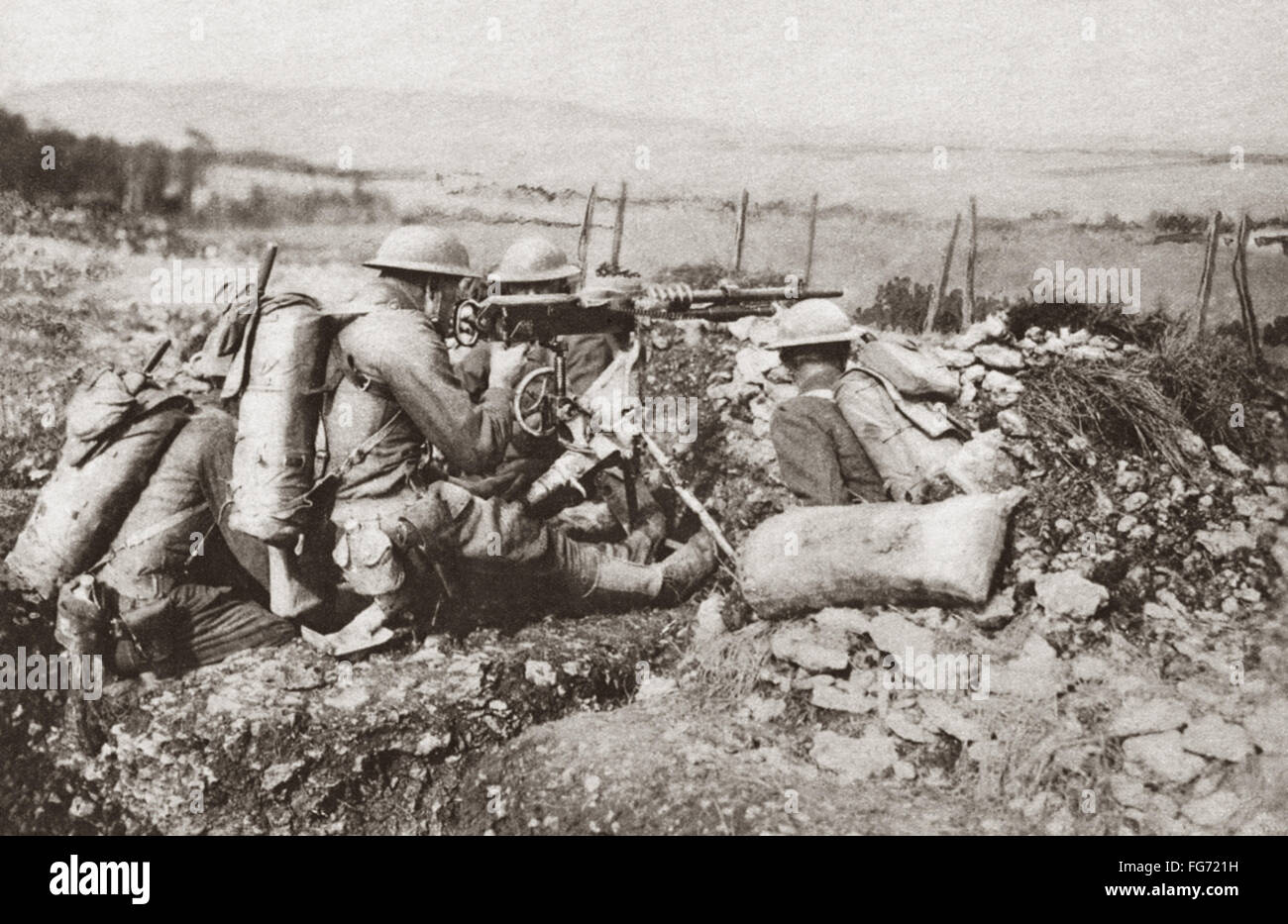 WORLD WAR I: GUNNERS, 1918. /nAmerican machine gunners on the Western ...