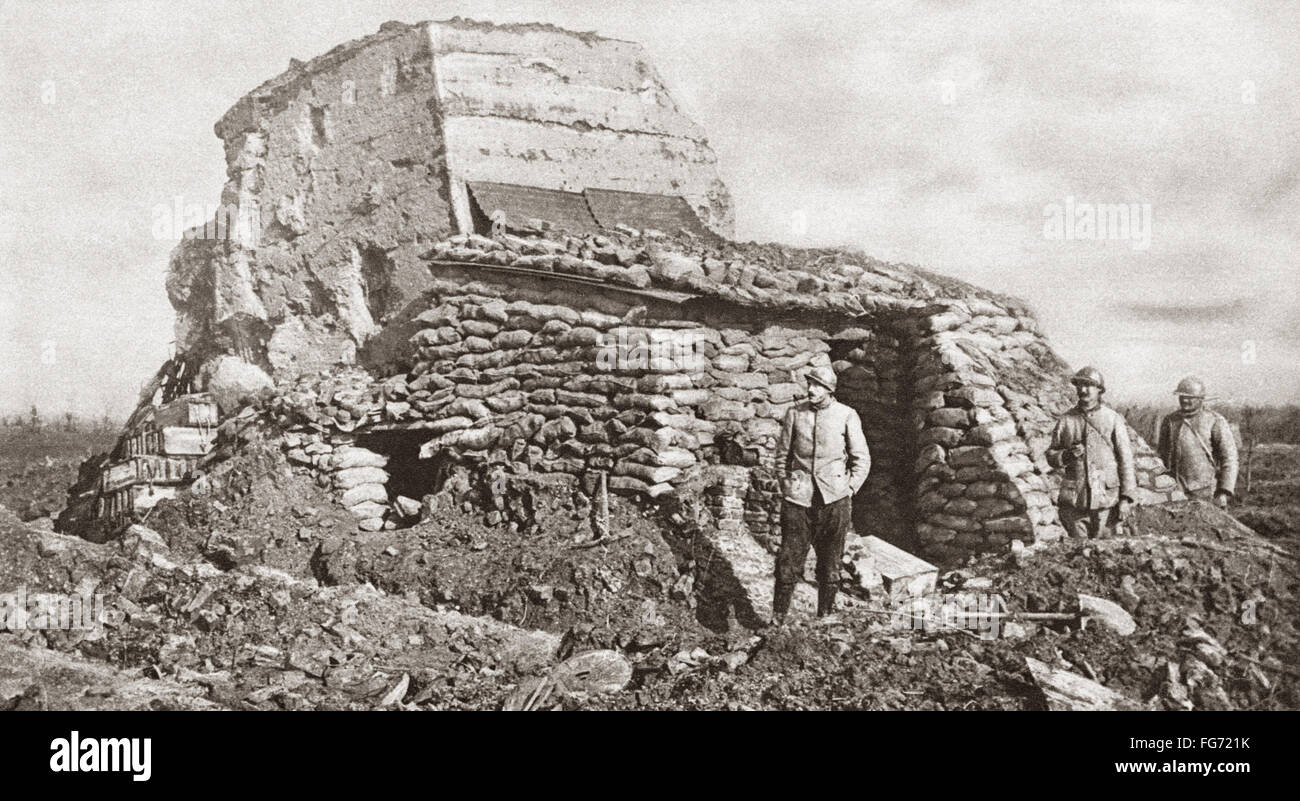 WORLD WAR I: PILL BOX FORT. /nGerman pill box fort taken by French ...