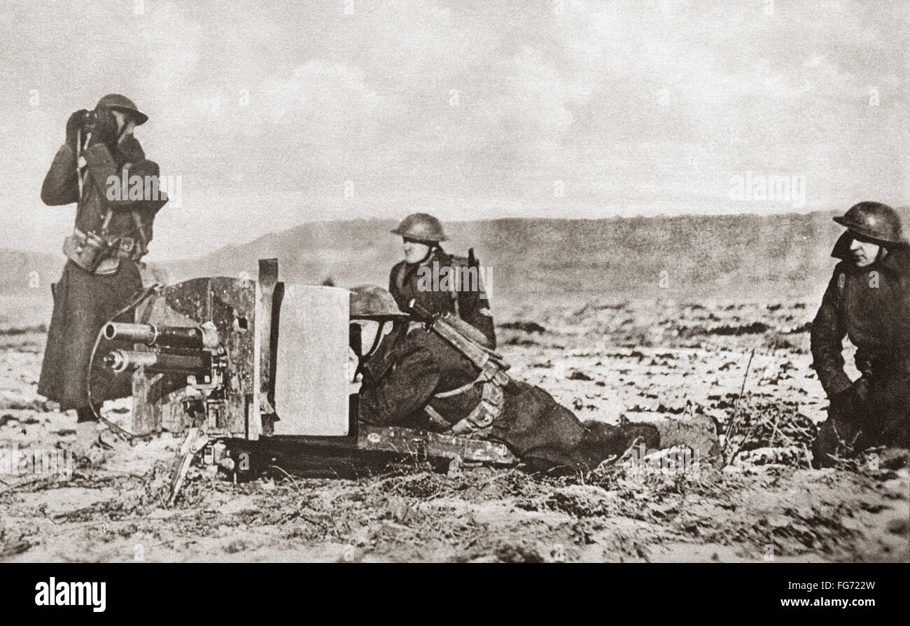 WORLD WAR I: GUNNERS. /nAmerican troops firing a one-pounder gun during ...