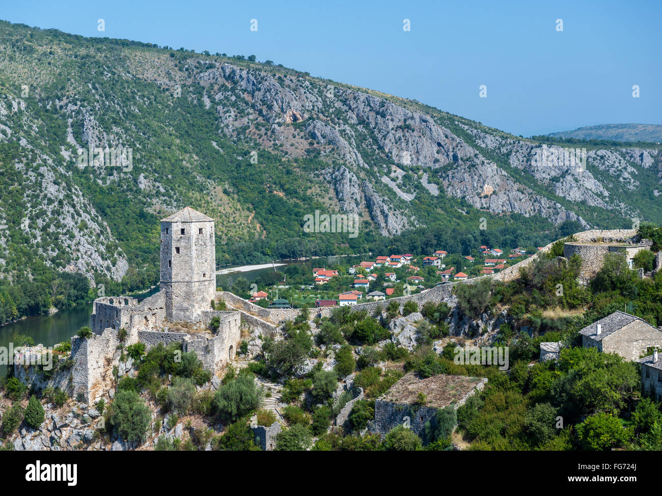 Tower of medieval citadel built by King Stephen Tvrtko I of Bosnia in ...