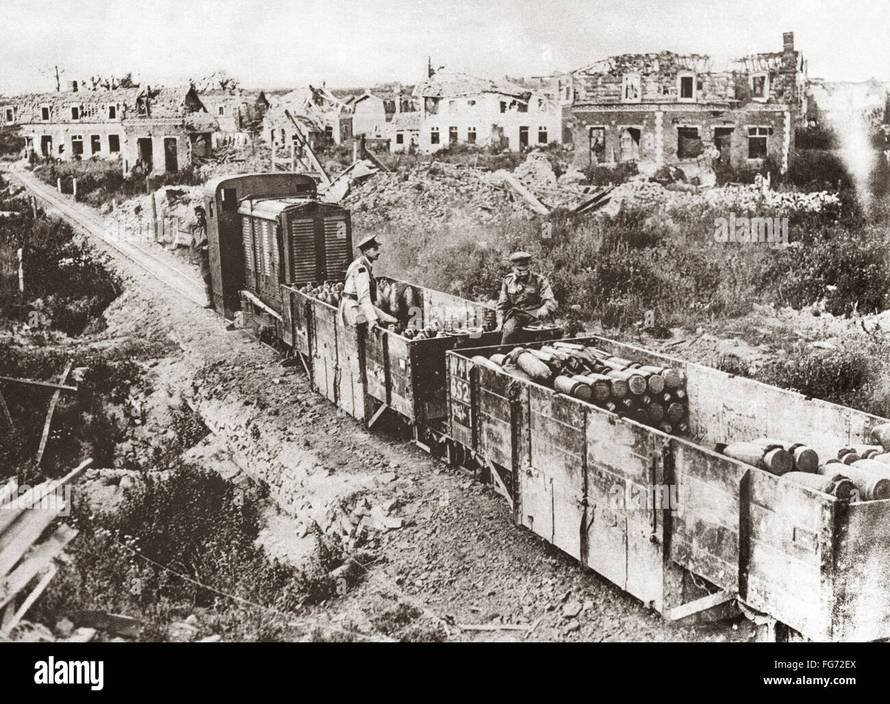 WORLD WAR I: ARMORED TRAIN. /nA Canadian armored train bearing ...