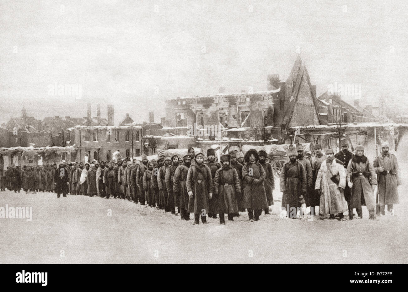 WWI: RUSSIAN PRISONERS. /nRussian prisoners of war taken at Masurian ...