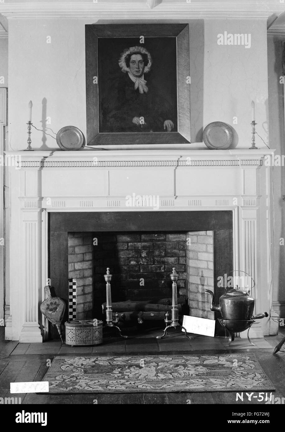 BROOKLYN: LEFFERTS HOUSE. /nFireplace in the Great Dining Room at the ...