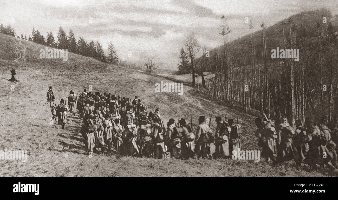 WORLD WAR I: ROMANIAN ARMY. /nRomanian troops on their way to defend a ...