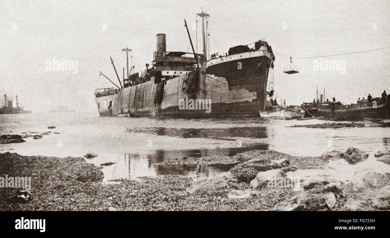 WORLD WAR I: GALLIPOLI. /nThe British steamship SS River Clyde, run ...