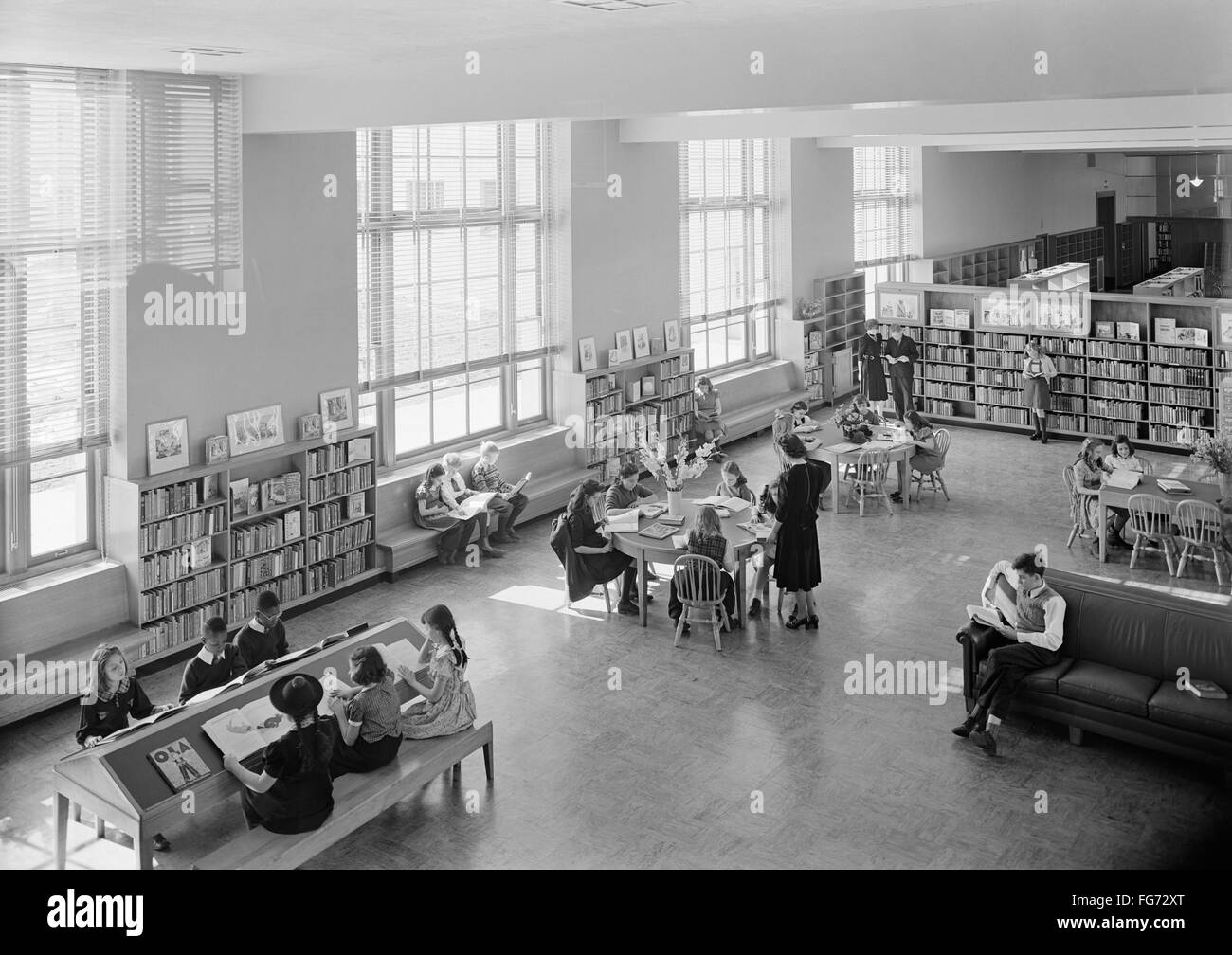 BROOKLYN: LIBRARY, 1941. /nThe children's reading room at the main ...