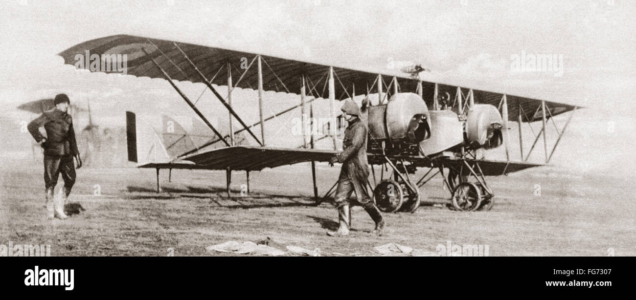WORLD WAR I: BIPLANE. /nA British biplane equipped with a radio ...
