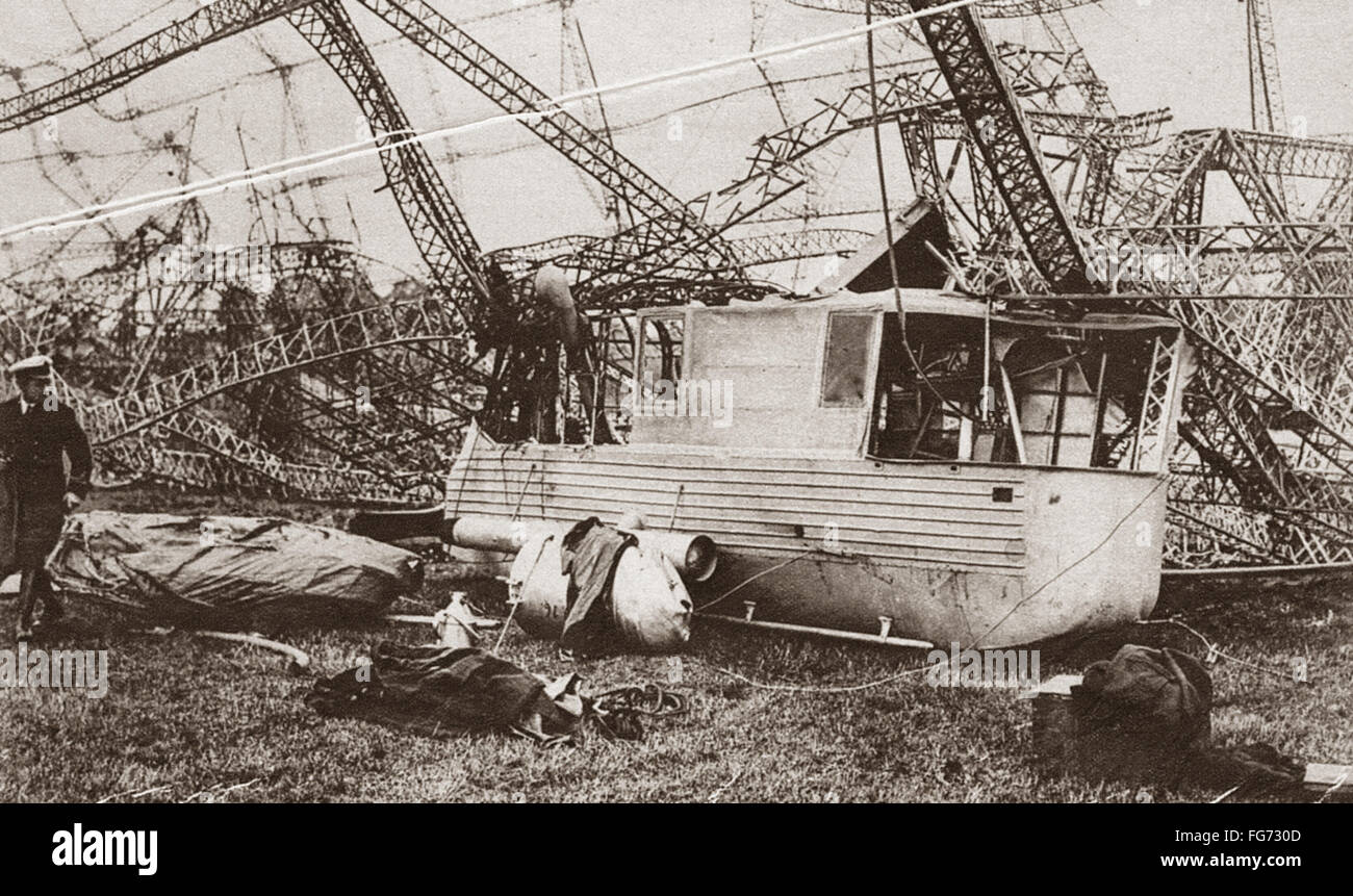 WORLD WAR I: ZEPPELIN. /nWreckage of a German Zeppelin brought down in ...