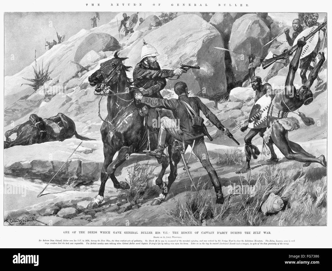 REDVERS BULLER (1839-1908). /nEnglish general. Buller rescuing Captain ...