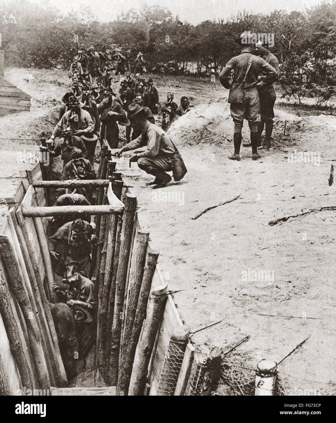 WORLD WAR I: GAS WARFARE. /nMen of the U.S. Army passing through a ...