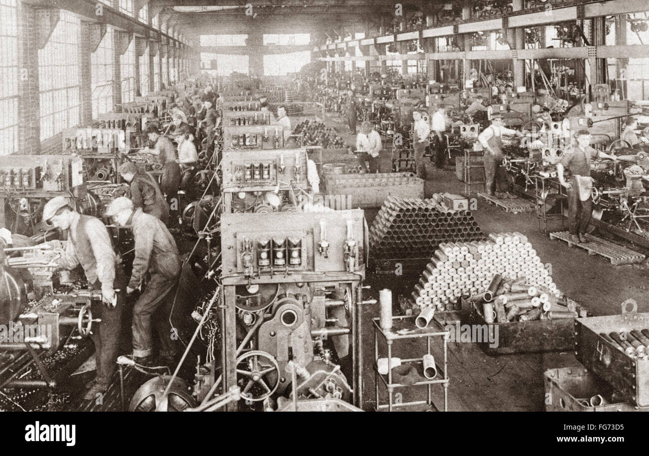 WWI: MUNITIONS PLANT, c1917. /nPaid volunteer workmen turning out ...