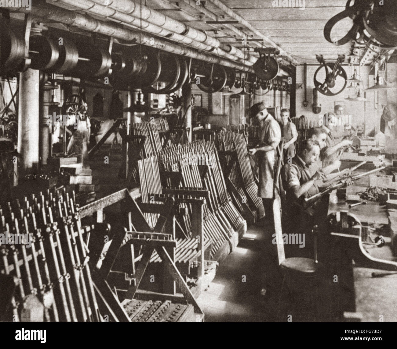 WORLD WAR I: ARMORY, c1917. /nRifles being assembled at the government ...