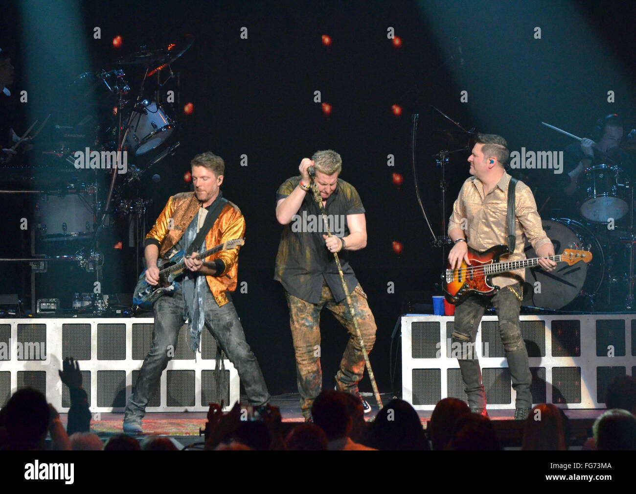 Las Vegas, Nevada, USA. 17th Feb, 2016. Musicians (L-R) Joe Don Rooney ...