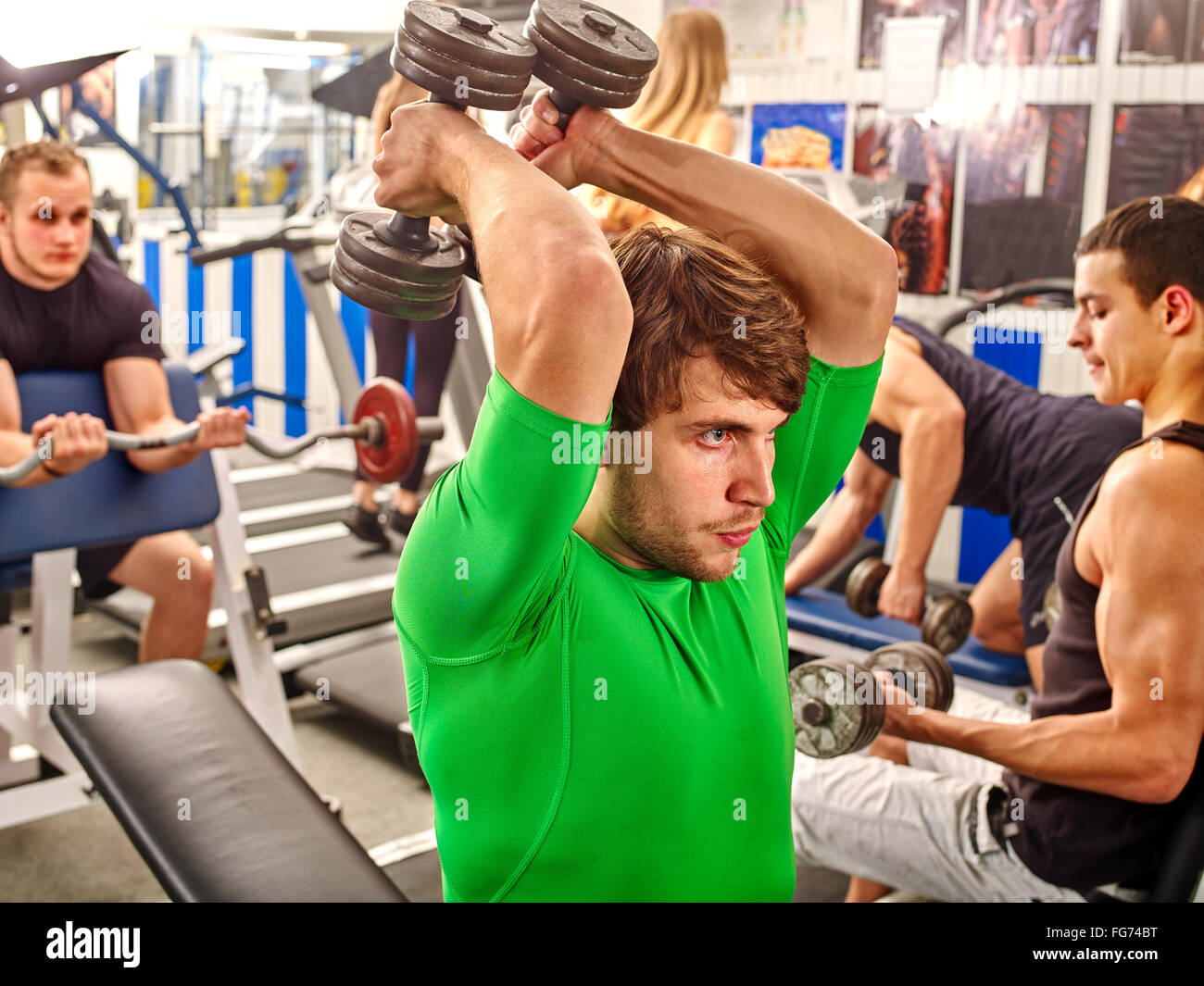 Group of men working his body at gym Stock Photo - Alamy