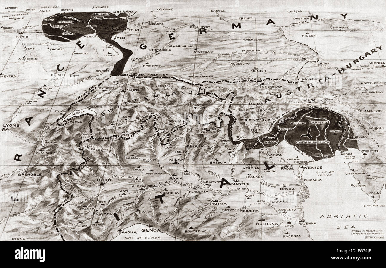 World war i map 1915 hi-res stock photography and images - Alamy