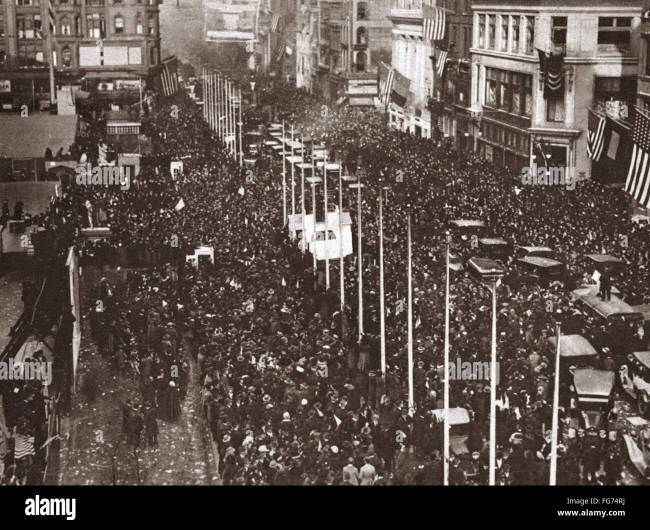 WORLD WAR I: PARADE, 1918. /nParade to celebrate the signing of the ...