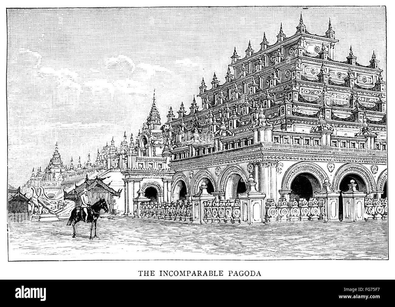 BURMA: MANDALAY, 1887. /nThe Atumashi Monastery, a Buddhist monastery ...
