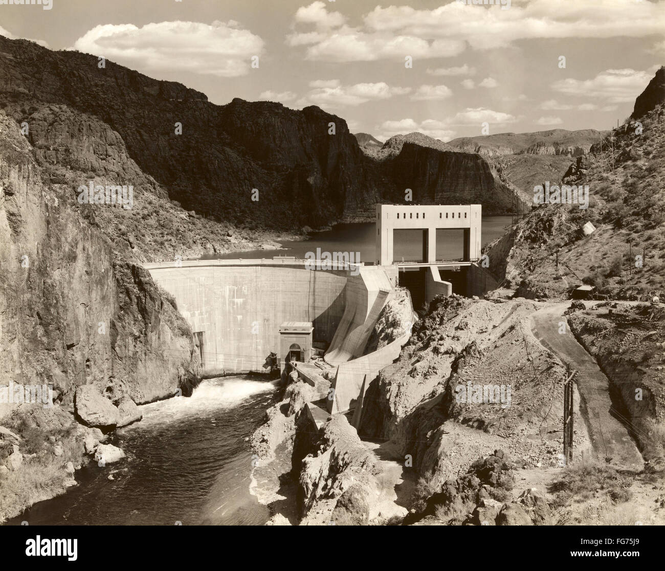 MORMON FLAT DAM, 1938. /nThe Mormon Flat Dam on the Salt River in ...