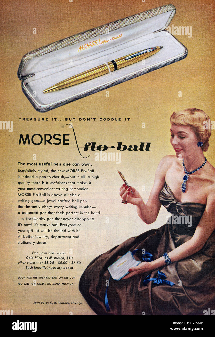 Vintage pen advertisement hi-res stock photography and images - Alamy