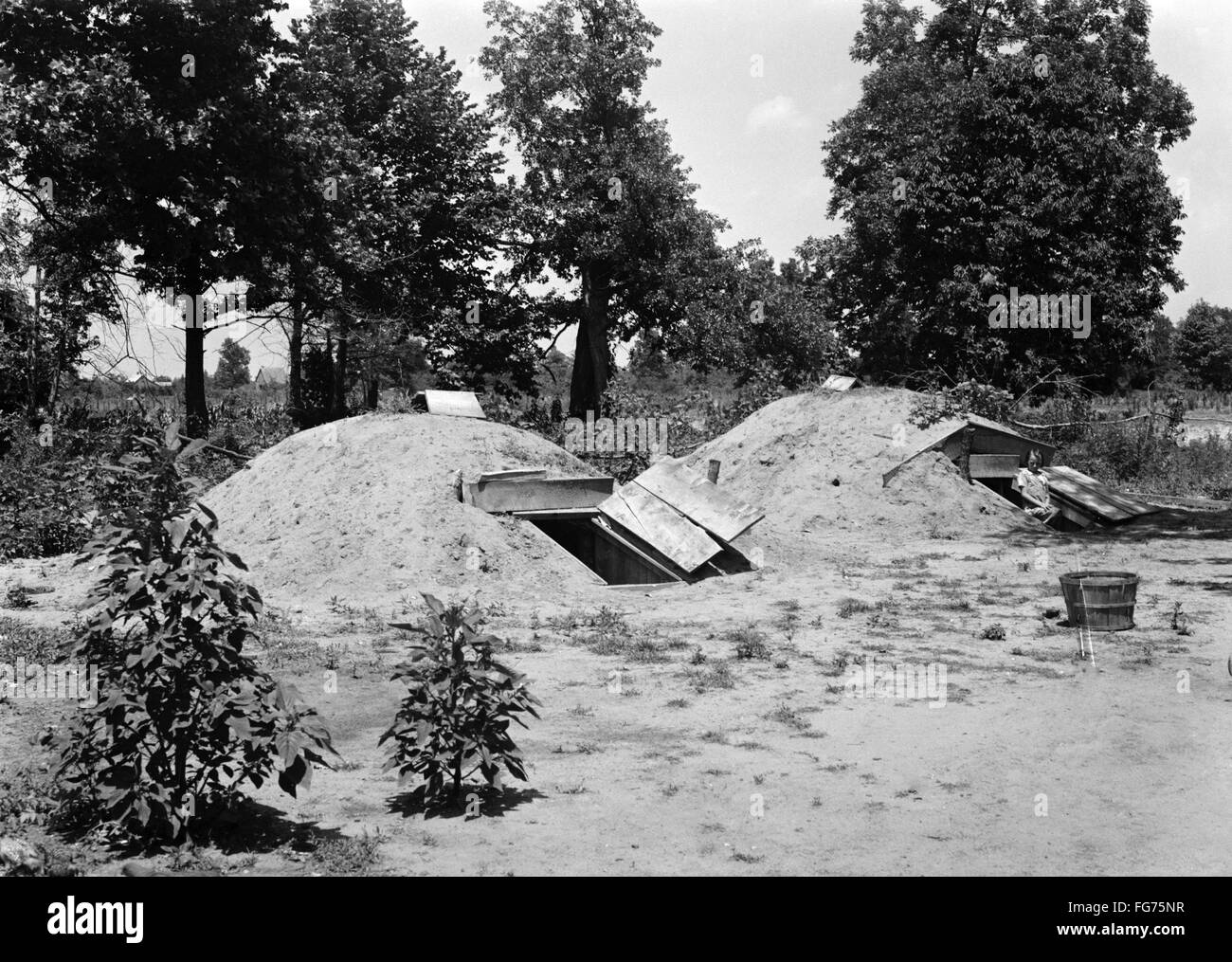 WORLD WAR II: FOOD STORAGE. /nFood storage bunkers built by families ...